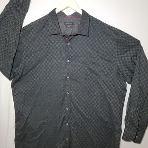 Bugatchi | Shirts | Bugatchi Classic Fit Mens Charcoal Patterned Button ...